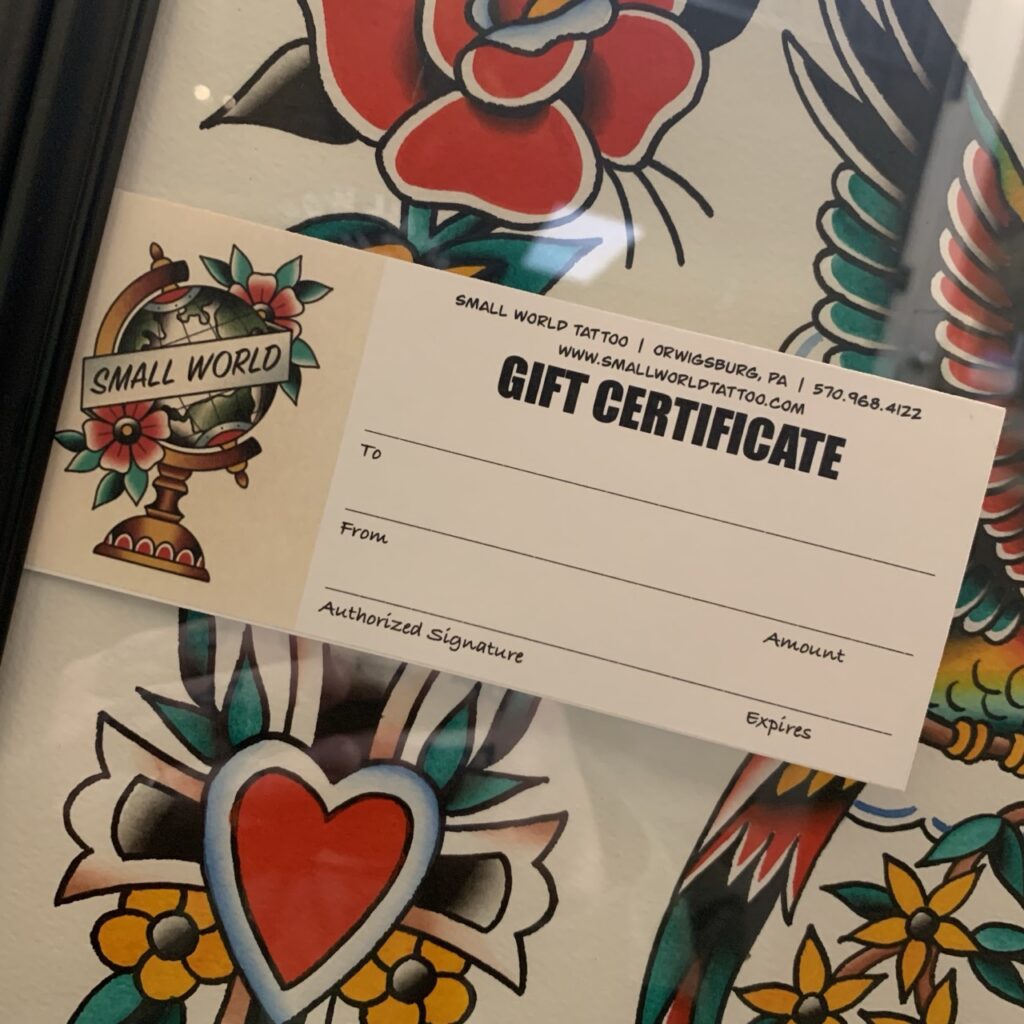 e-Gift Certificates - Small World Tattoo